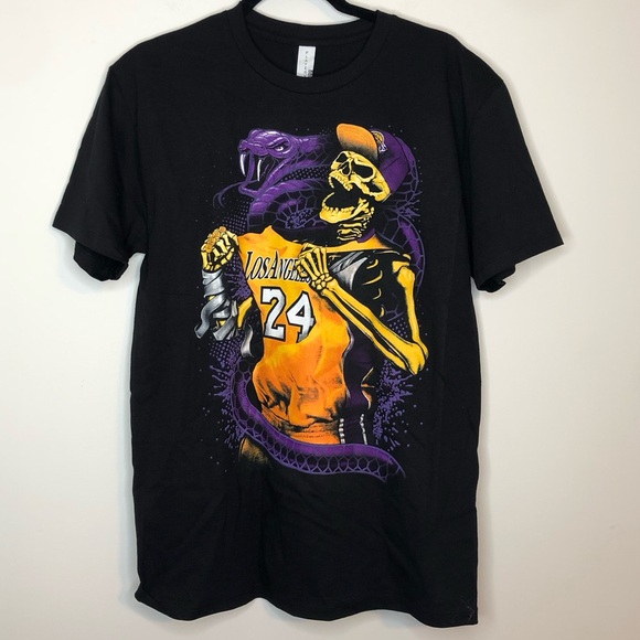 Playerytees | Shirts | Los Angeles Lakers 24 Skeleton Snake Tshirt Size ...